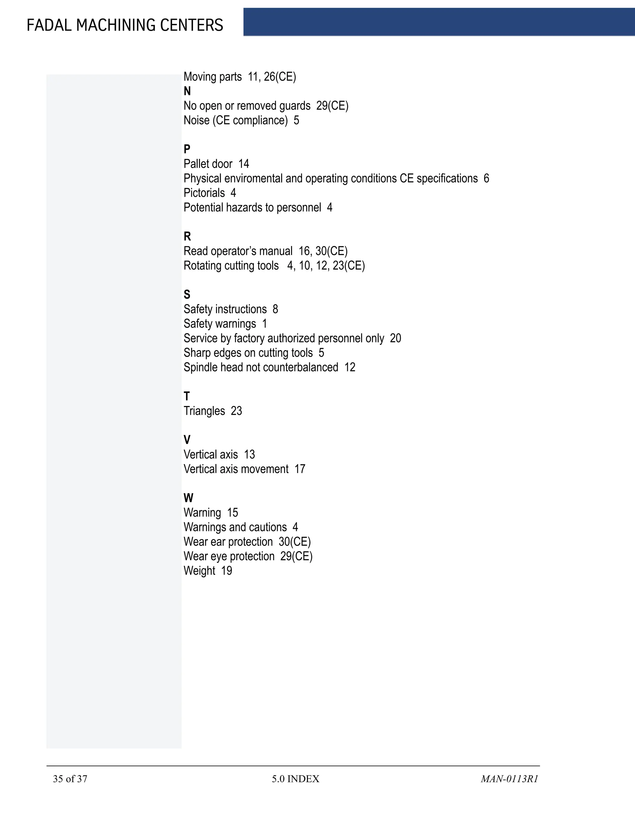 Fadal Safety Section CNC Machine Manual - ITSCNC | PDF