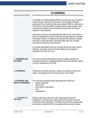 Fadal Safety Section CNC Machine Manual - ITSCNC | PDF