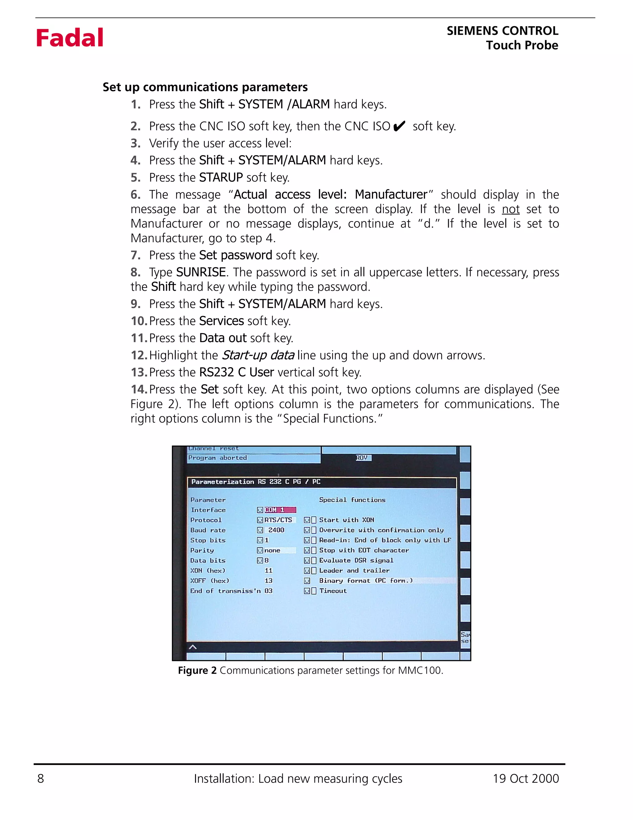Fadal Siemens Control Touch Probe Manual | PDF