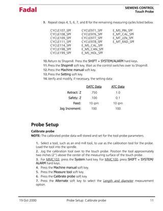 Fadal Siemens Control Touch Probe Manual | PDF