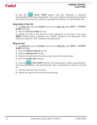 Fadal Siemens Control Touch Probe Manual | PDF