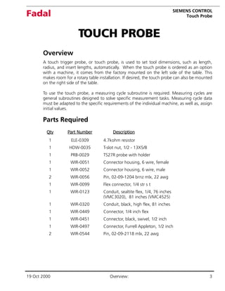 Fadal Siemens Control Touch Probe Manual | PDF