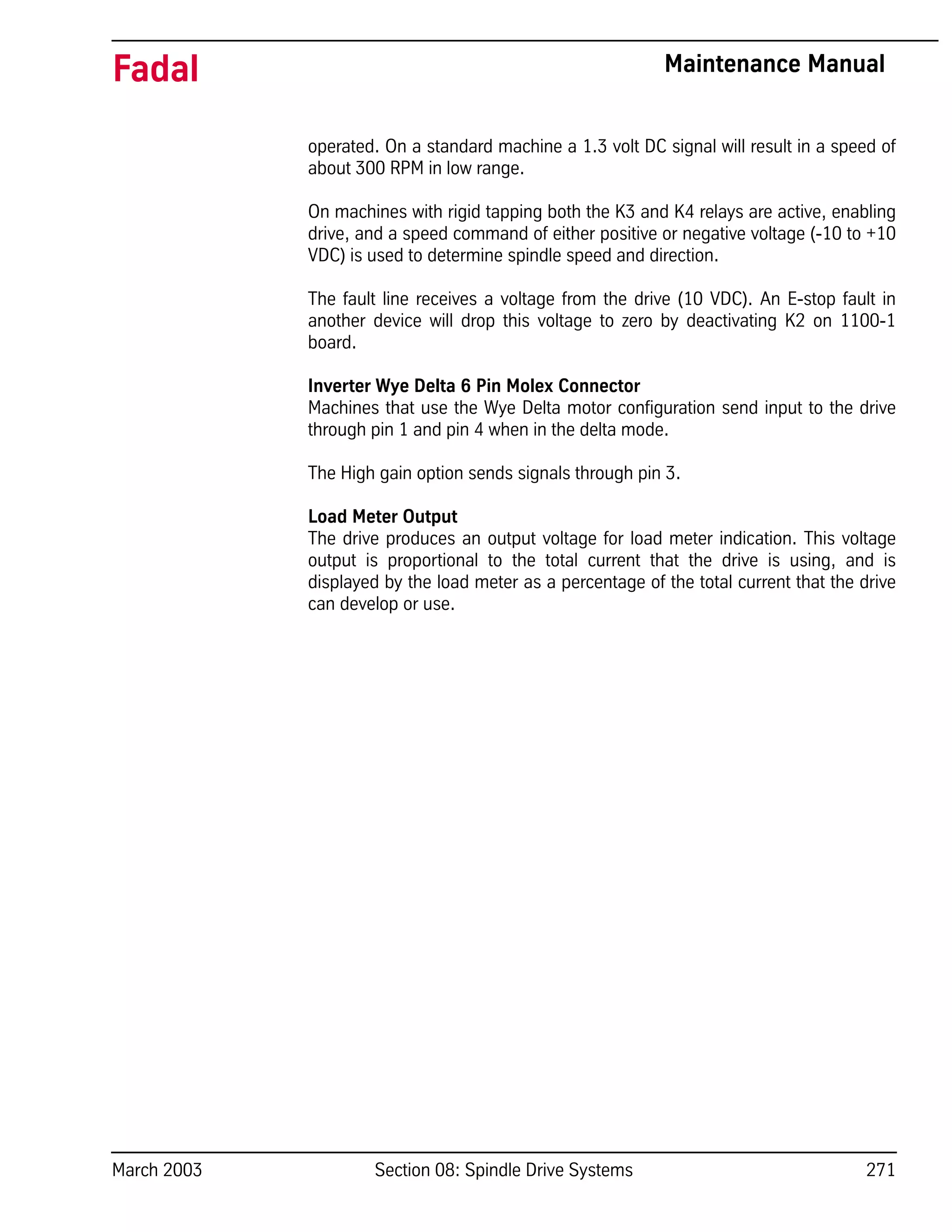 Fadal Spindle Drive and Motor Manual | PDF