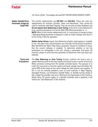 Fadal Spindle Drive and Motor Manual | PDF