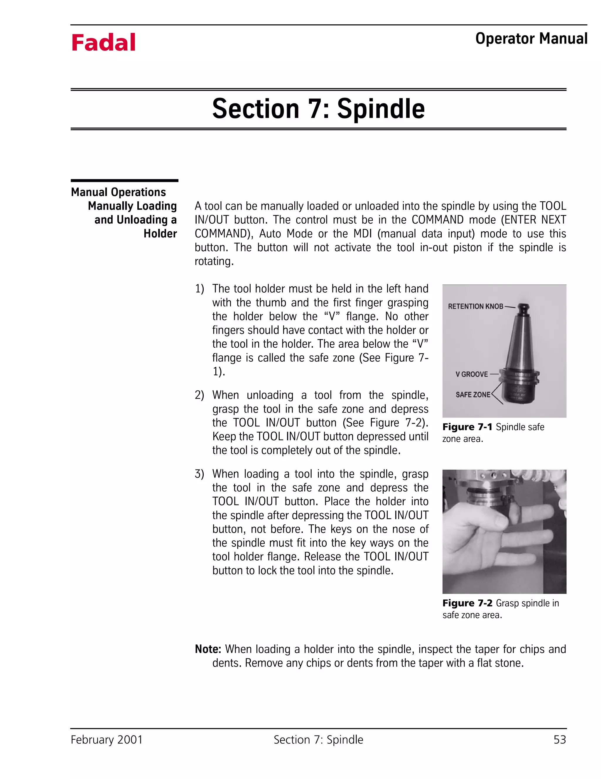 Fadal Spindle Operator Manual | PDF