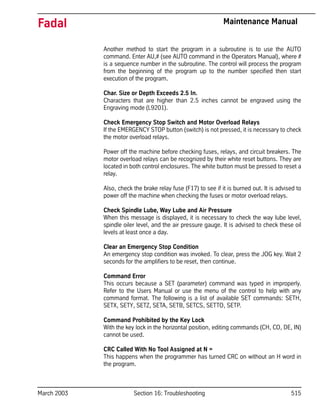 Fadal Troubleshooting Maintenance Manual | PDF