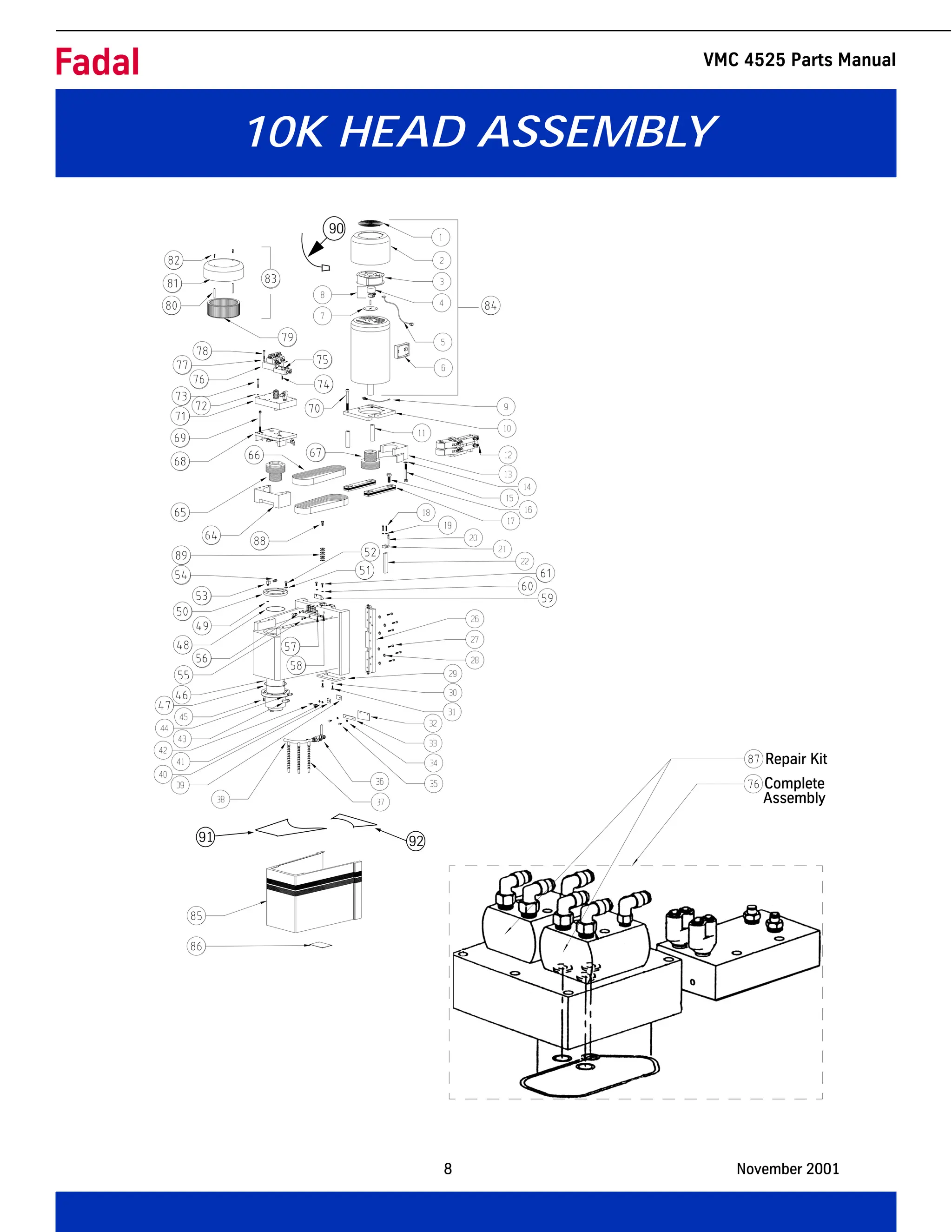 Fadal VMC 4525 MODEL Parts Manual | PDF