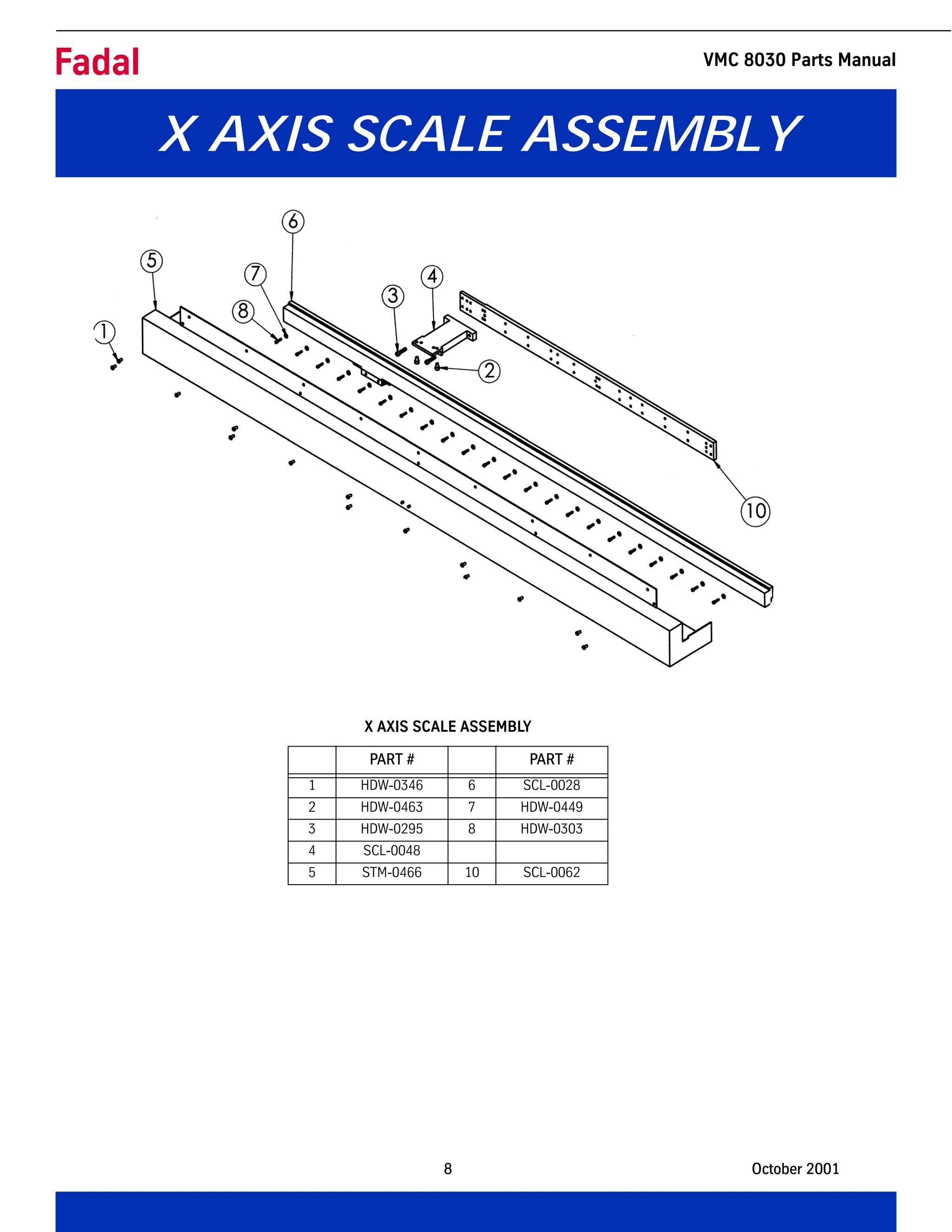 Fadal VMC 8030 MODEL Parts Manual | PDF