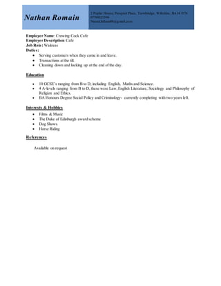 Naomi Latham CV | DOCX