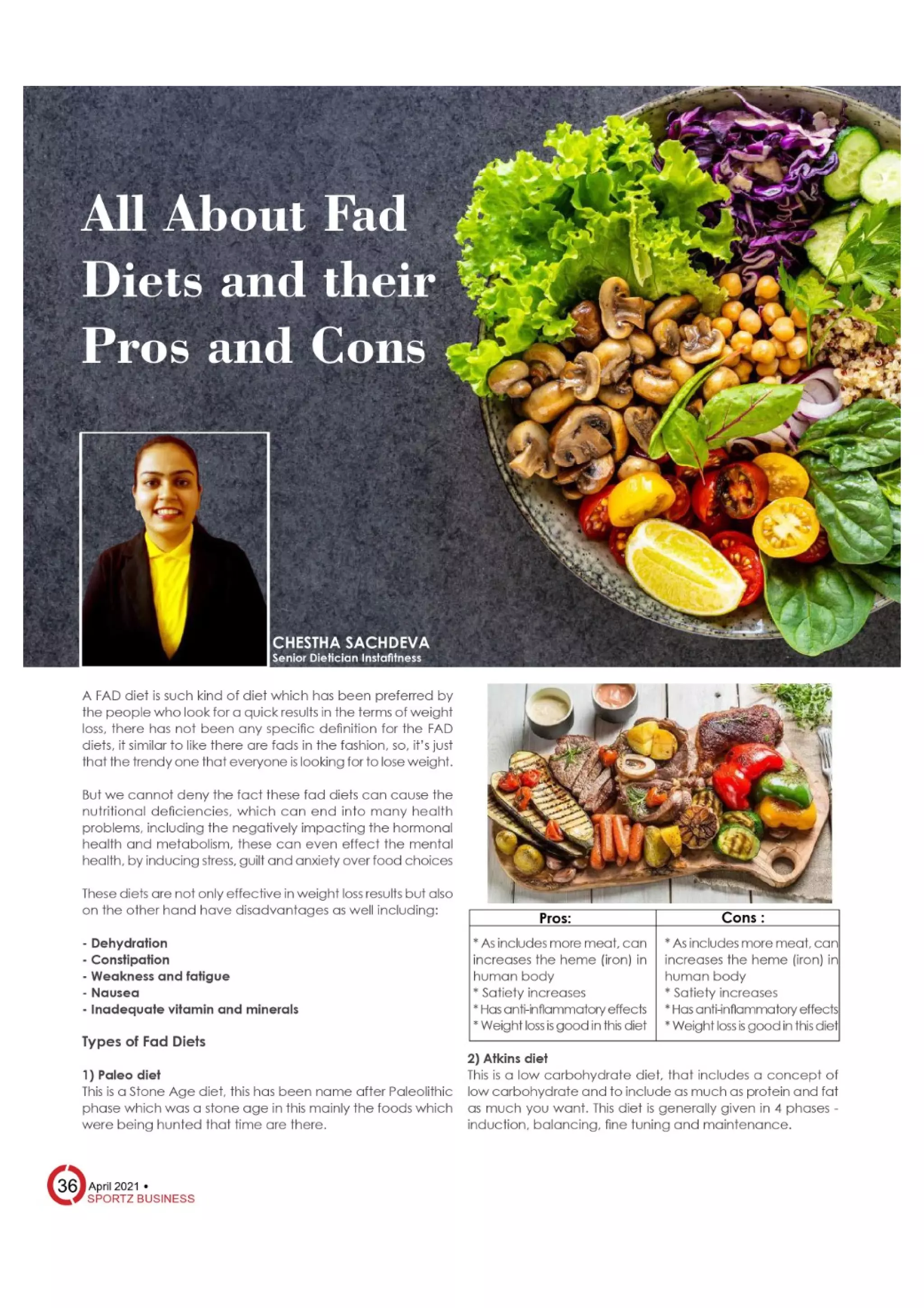 Fad diets and their pros and cons | PDF