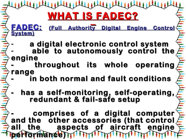Fadec- full authority digital engine control-latest | PPT | Consumer ...
