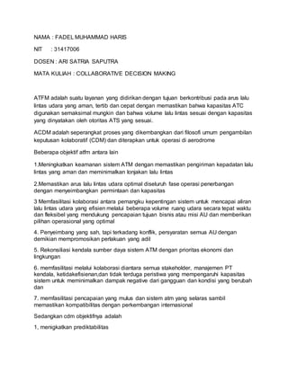 Fadel muhammad haris resume cdm | DOCX