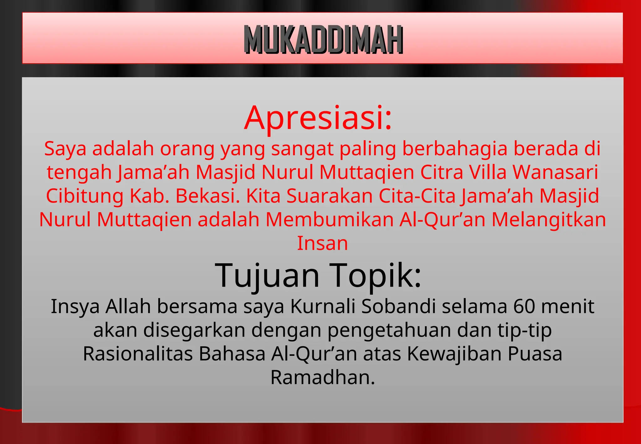 FADHILAH MENDENGAR DAN MEMBACA AL-QUR'AN.ppt