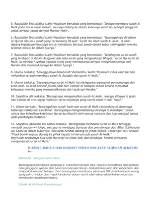 Fadhilat al quran | DOCX
