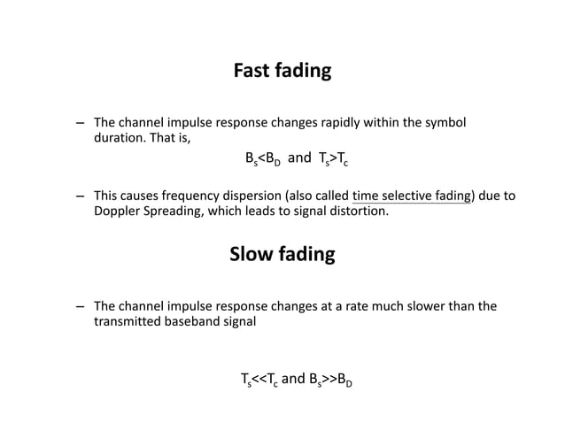 Fading in wireless communication.ppt | Computer Networking | Computing