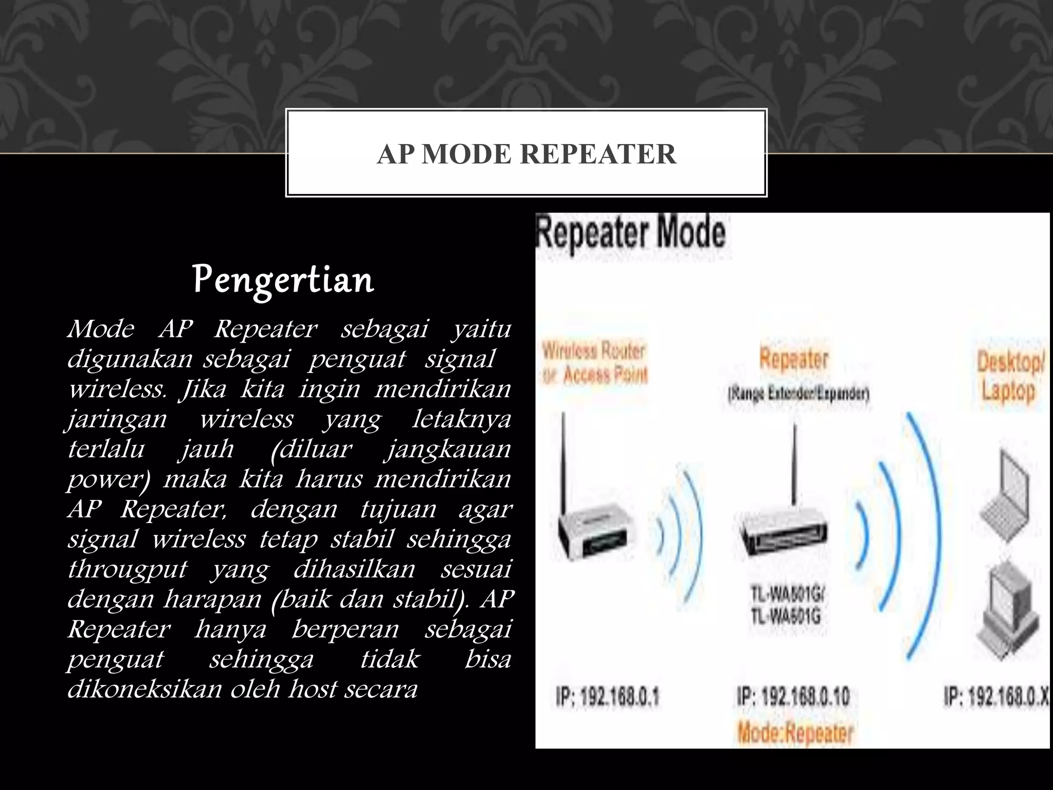Konfigurasi Access Point menjadi Repeater dan WDS | PPTX
