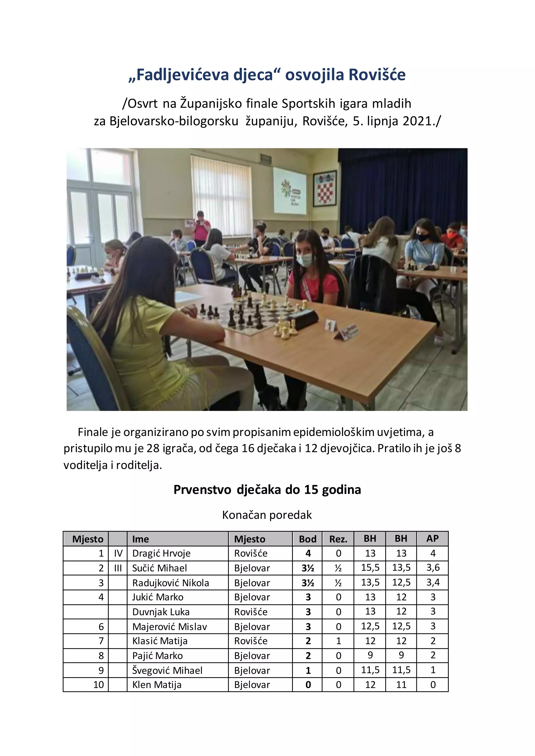 Fadljevićeva djeca osvojila Rovišće | PDF