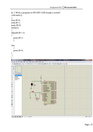 22 Microcontroller Programs | DOCX
