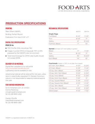 Food Arts Media Kit | PDF