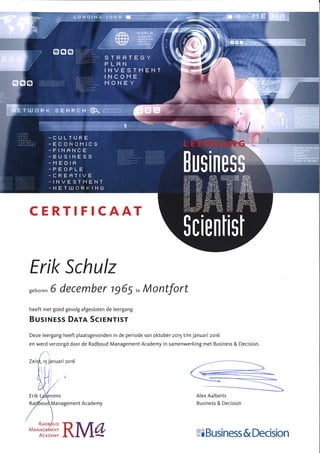 Certificaat RMA - Business Data Scientist | PDF