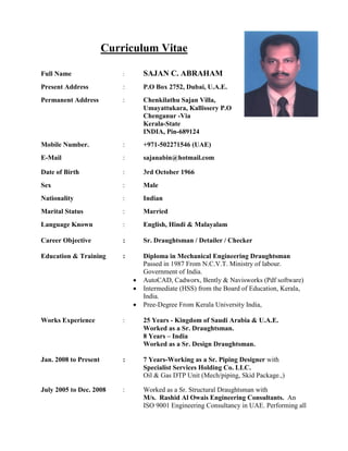 Curriculum Vitae sajan | PDF