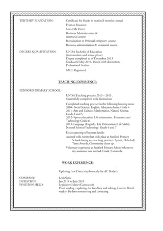 CV_Miss T Naidoo_PTA_ documents (latest) | PDF