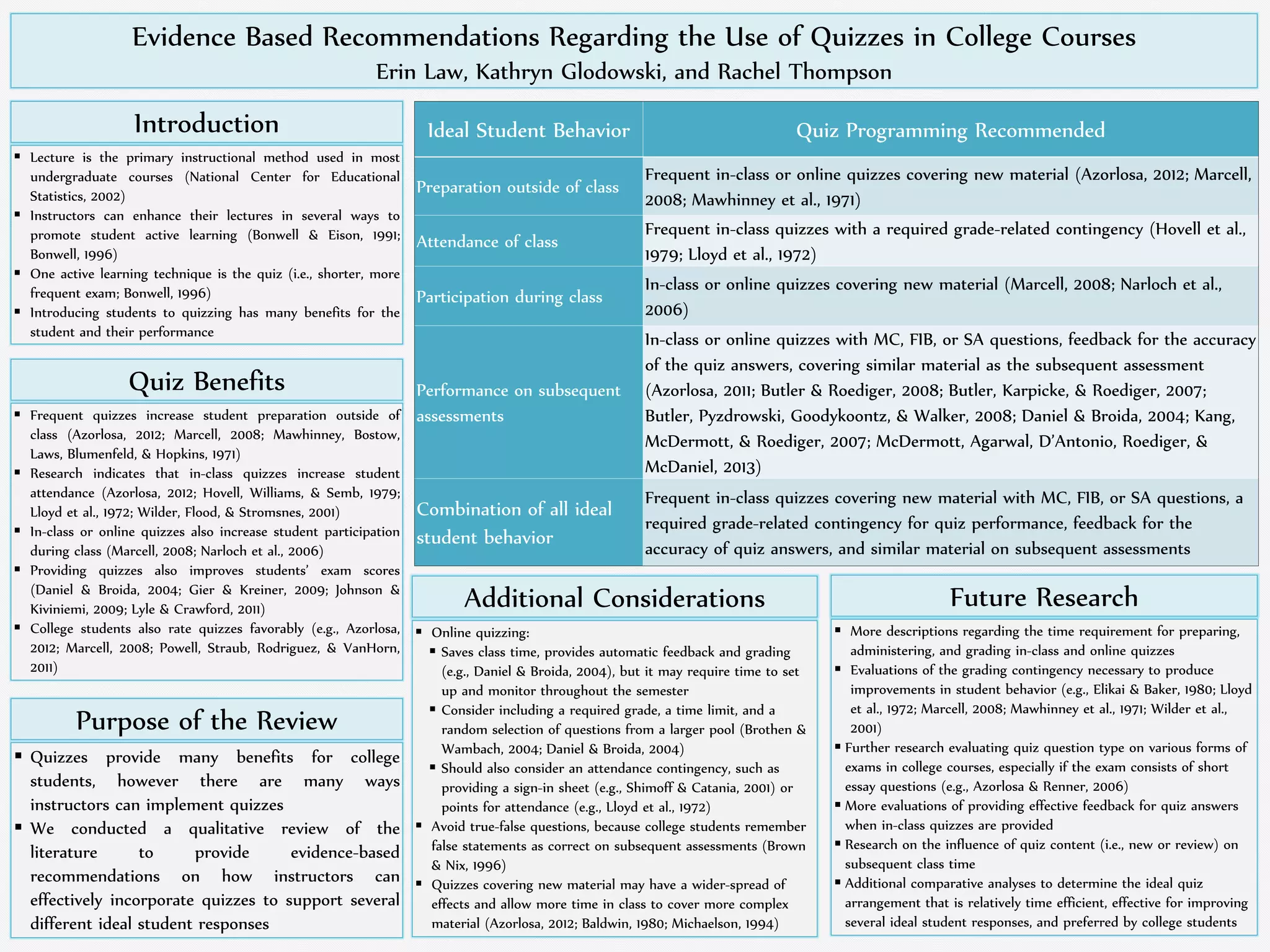 Quizzing Poster PSY Research | PPTX | Educational Assessment | Education