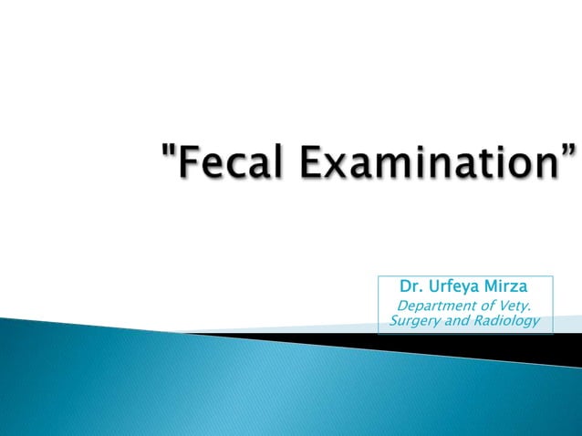 Faecal examination | PPTX