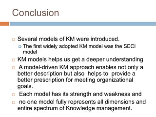 Knowledge Management Models | PPTX