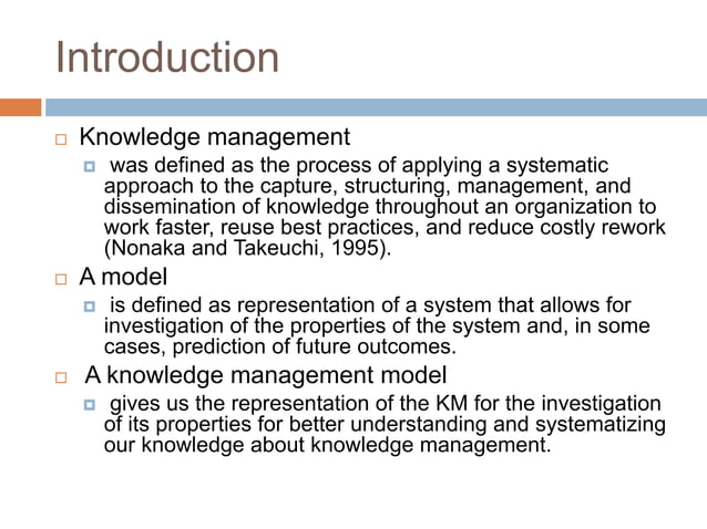 Knowledge Management Models | PPTX