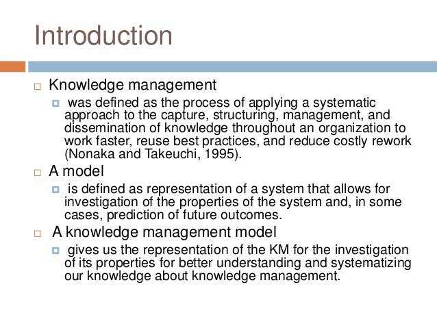 Knowledge Management Models