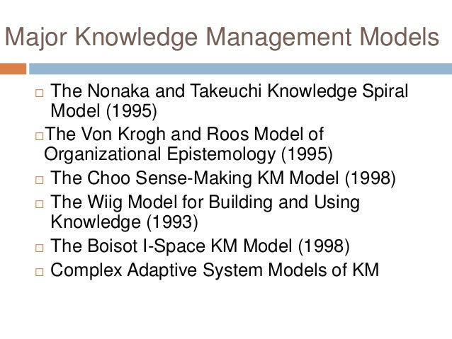 Knowledge Management Models