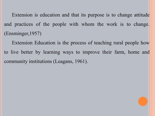 Fundamentals of Agricultural Extension Education | PPT