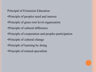 Fundamentals of Agricultural Extension Education | PPT