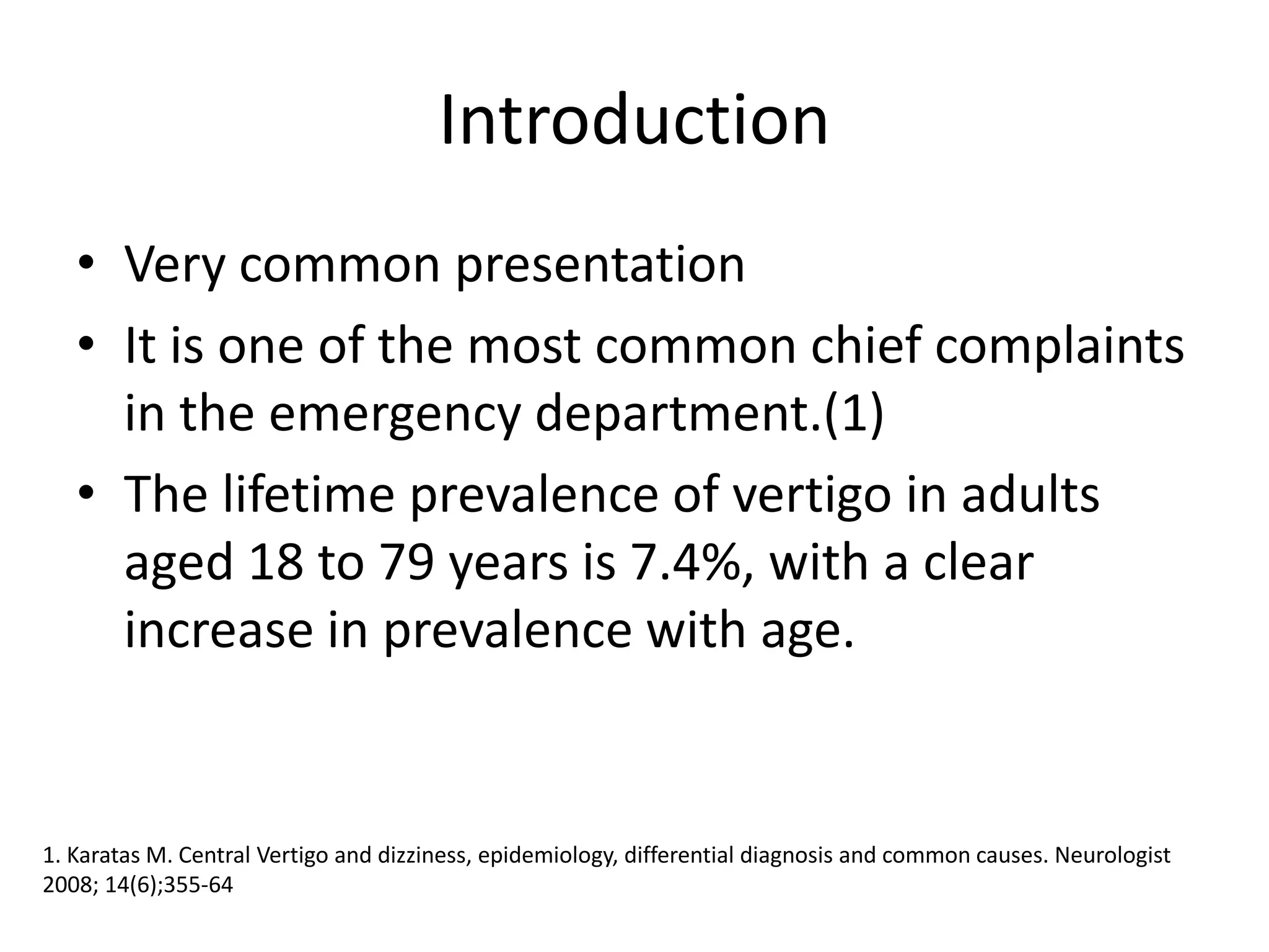 Approach to Dizziness and Vertigo in Emergency Department | PPTX