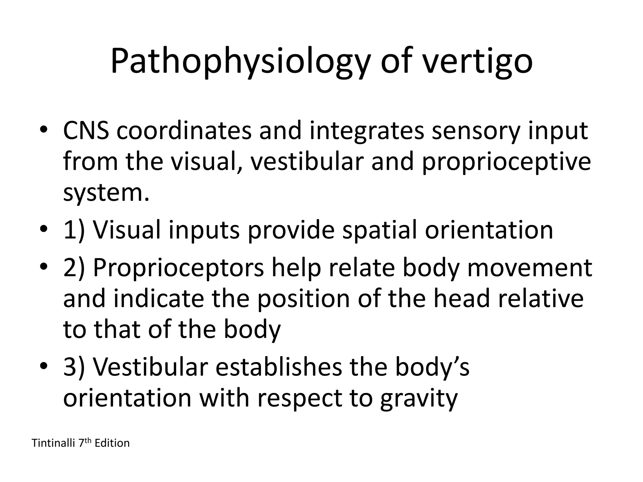 Approach to Dizziness and Vertigo in Emergency Department | PPTX