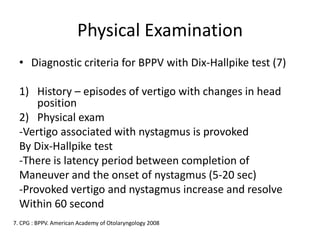 Approach to Dizziness and Vertigo in Emergency Department | PPTX