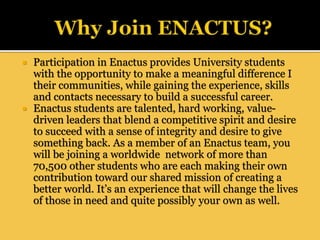 ENACTUS Presentation | PPTX