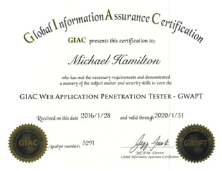 GWAPT Michael Hamilton | PDF