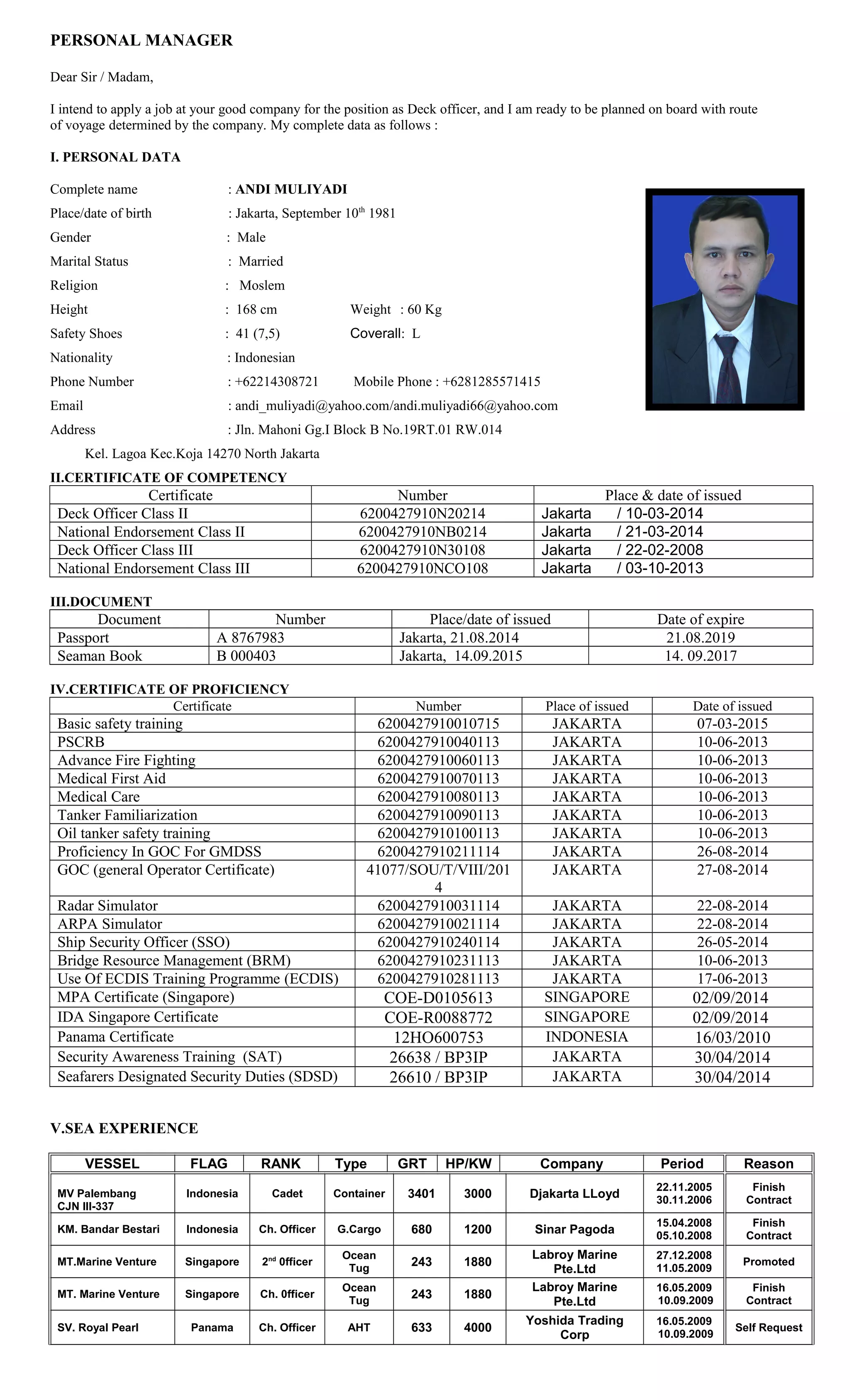 NEW CURRICULUM VITAE ANDI M | DOC