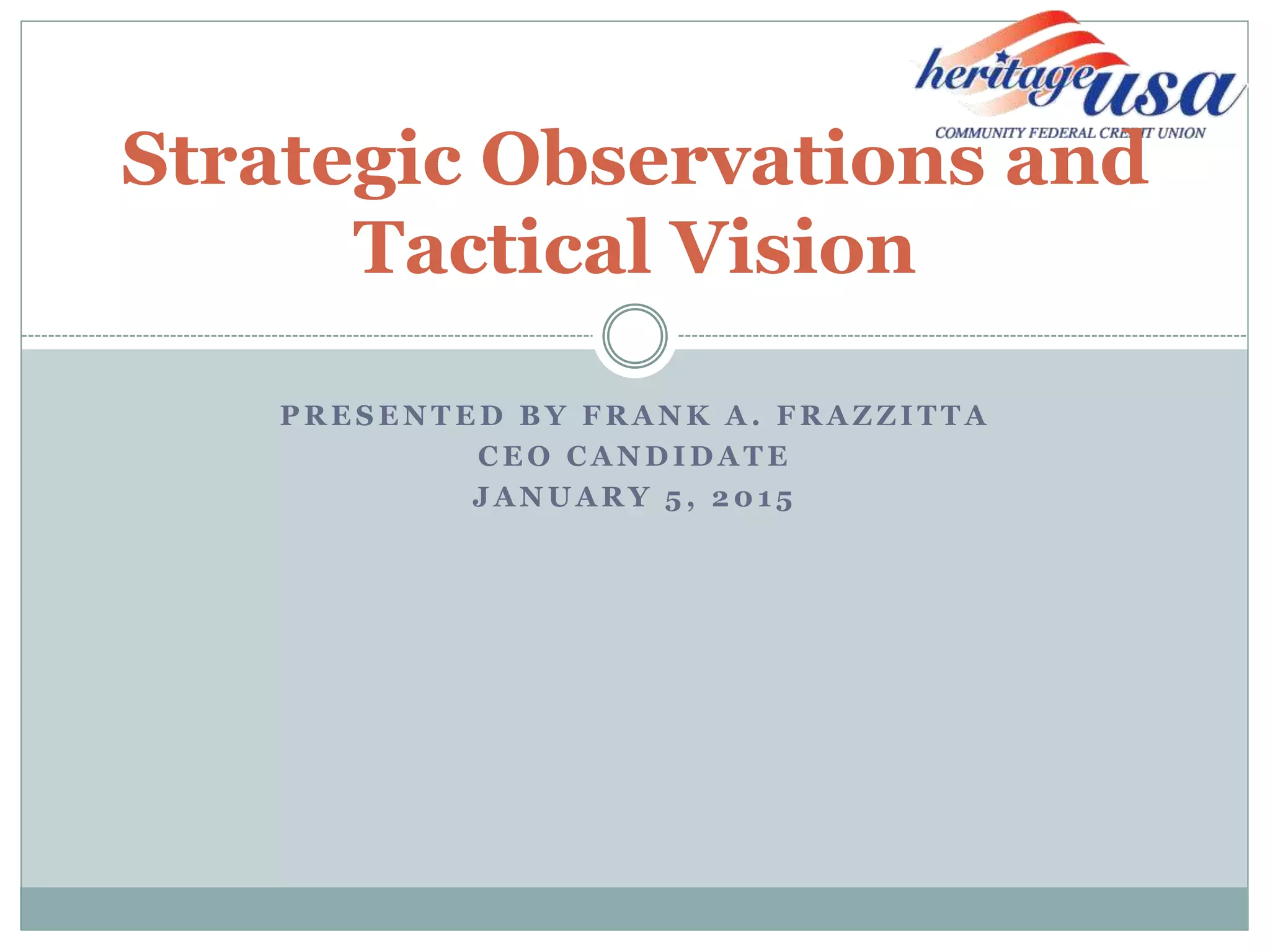 Faf heritage usa cu strategic observations and tactical vision 2 | PPT