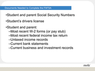 FAFSA Step-by-Step Slideshare | PPTX