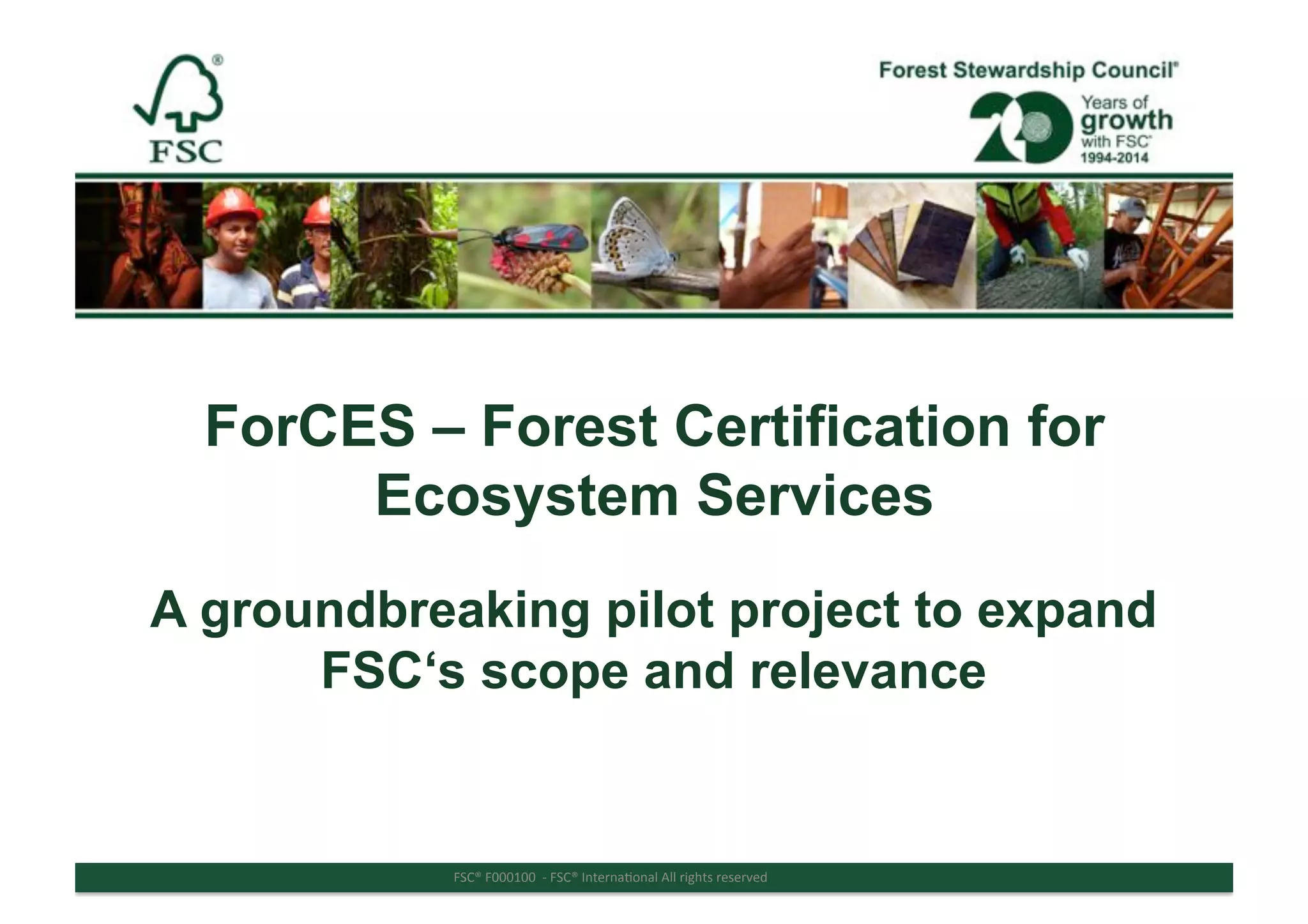 ForCES – Forest Certification for Ecosystem Services - A groundbreaking ...