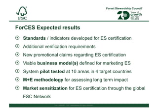 ForCES – Forest Certification for Ecosystem Services - A groundbreaking ...