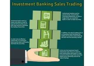 Investment Banking Sales Trading | PDF