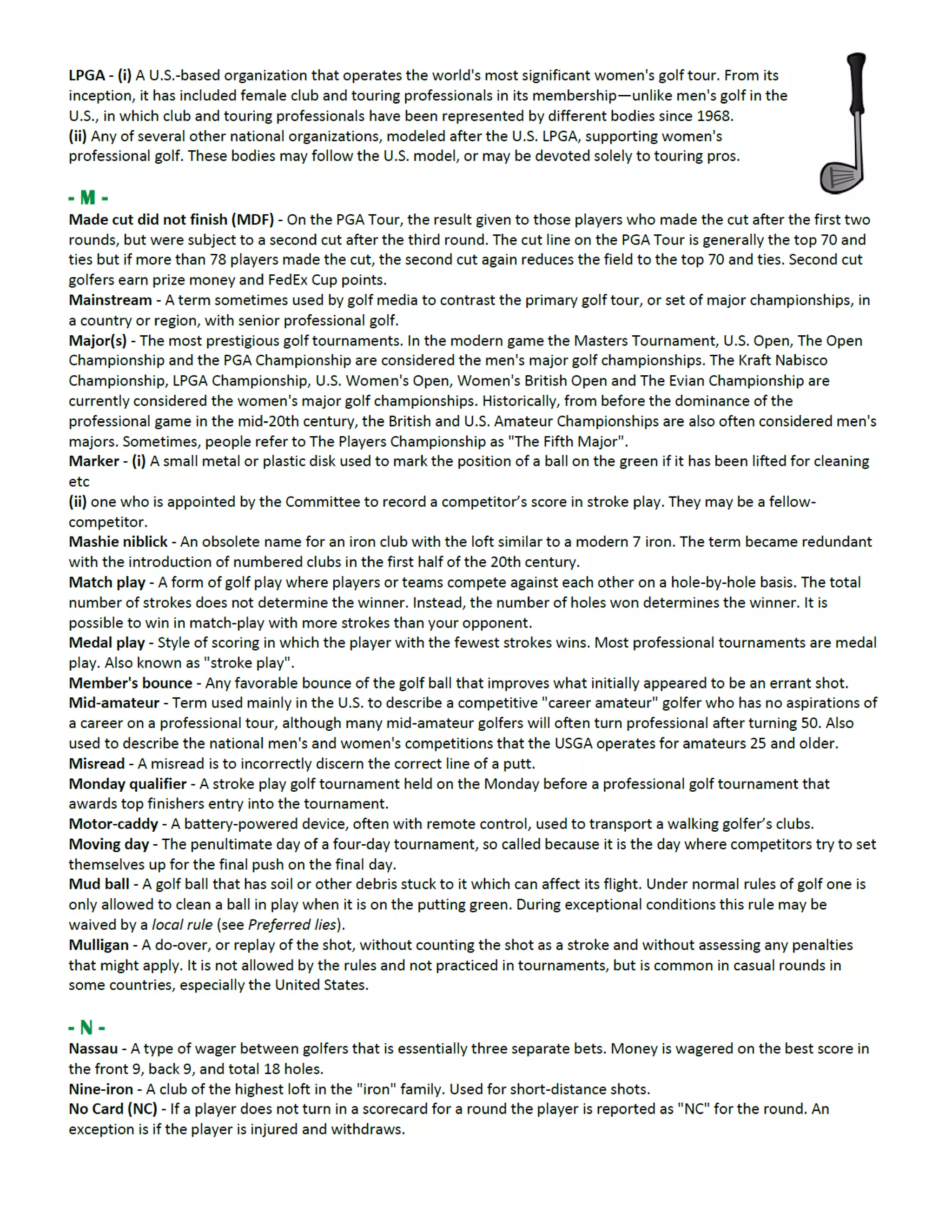 Fahad Al Rajaan - Golf Terminology | PDF