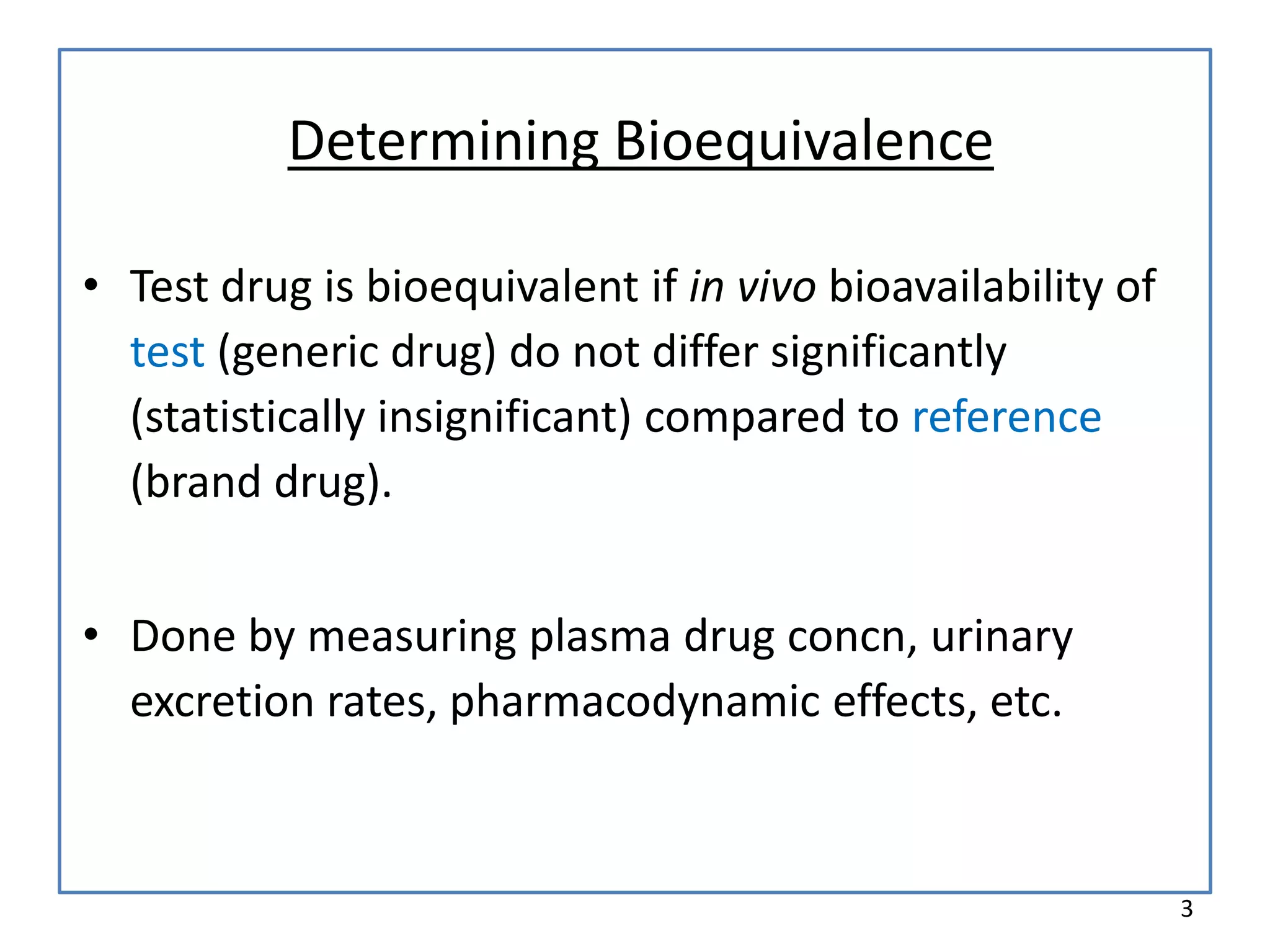Bioequivalence Studies | PPTX