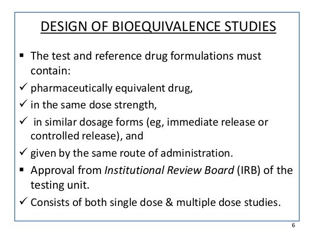 Bioequivalence Studies