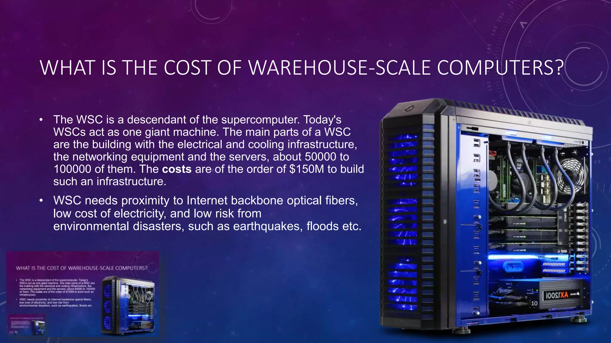 Physical infrastructure & cost of warehouse-scale computers - Faheem ...