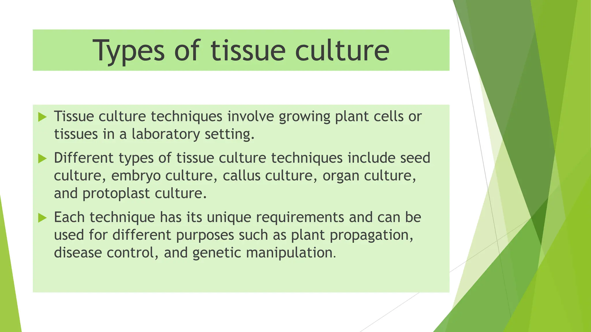 Plant Tissue culture and the application of tissue culture | PPTX